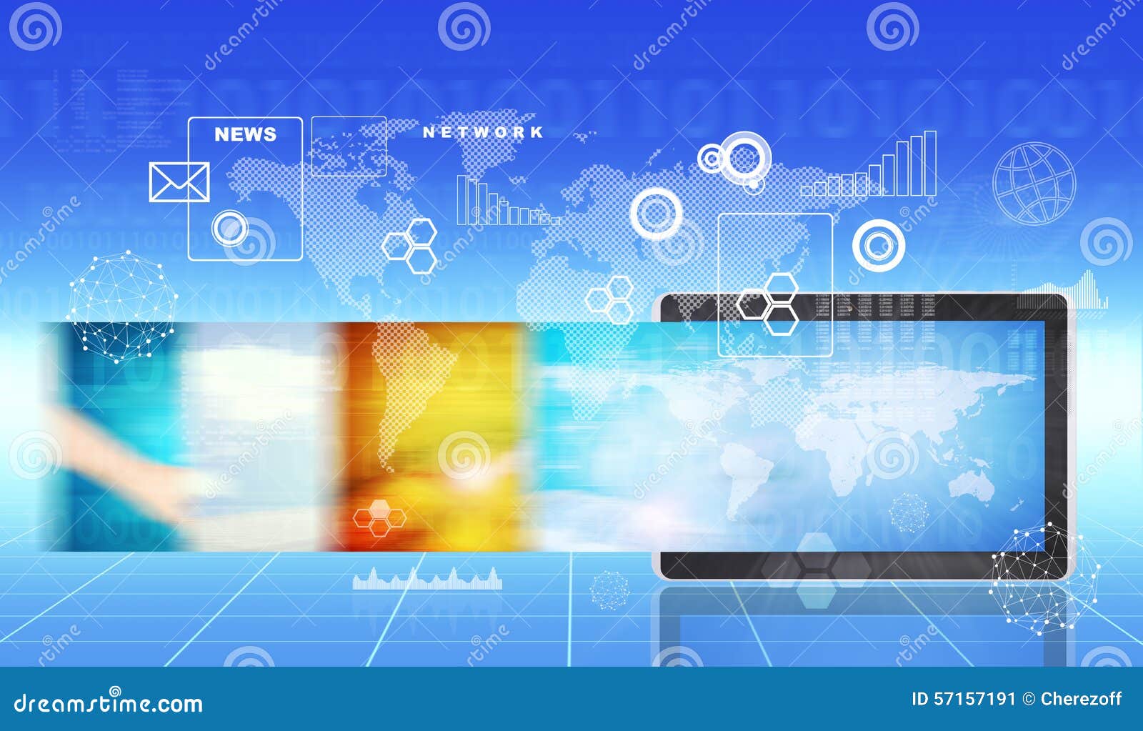 Tablet with Colorful Picture Stock Image - Image of numbers, graph ...