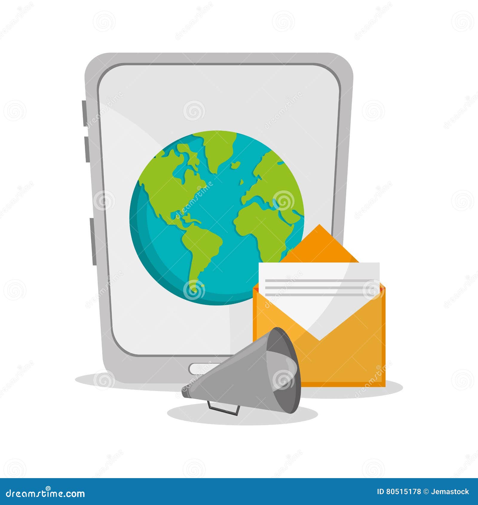 Tablet and Communication Design Stock Vector - Illustration of email ...