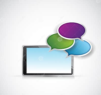 Tablet and Communication Illustration Design Stock Illustration ...