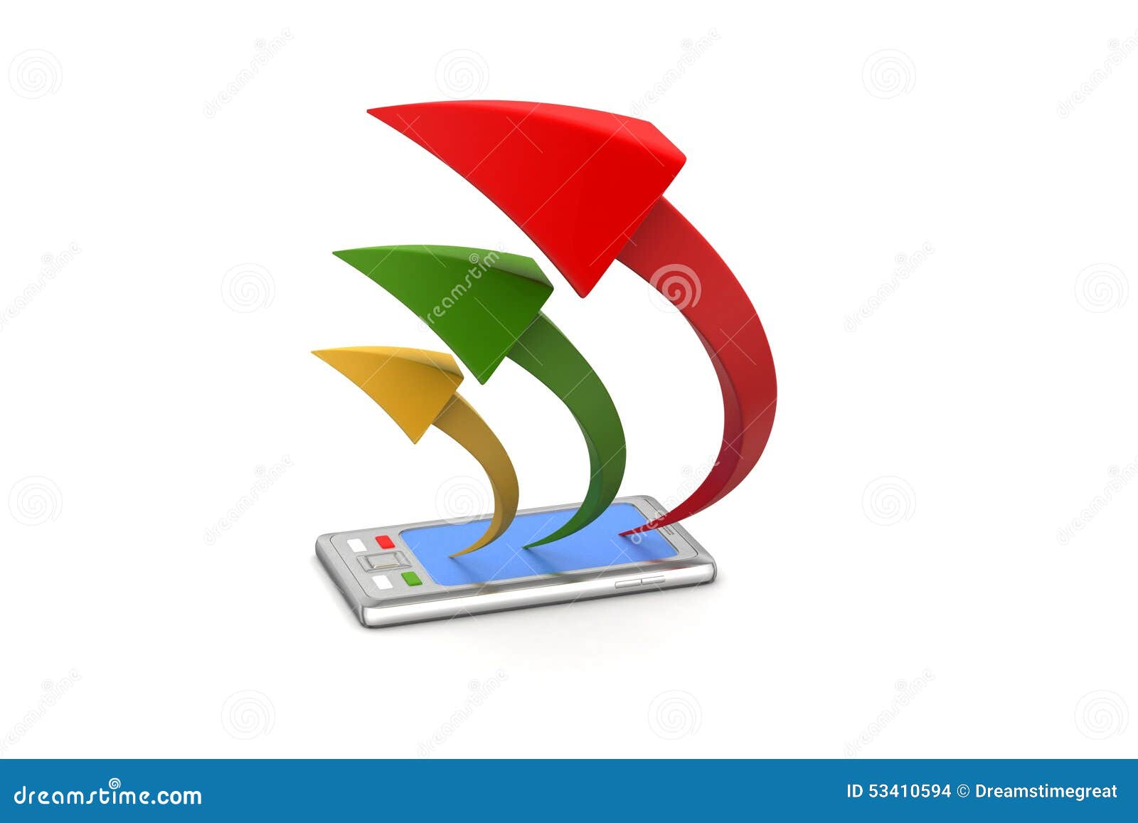 Tablet computer with arrow stock illustration. Illustration of screen ...