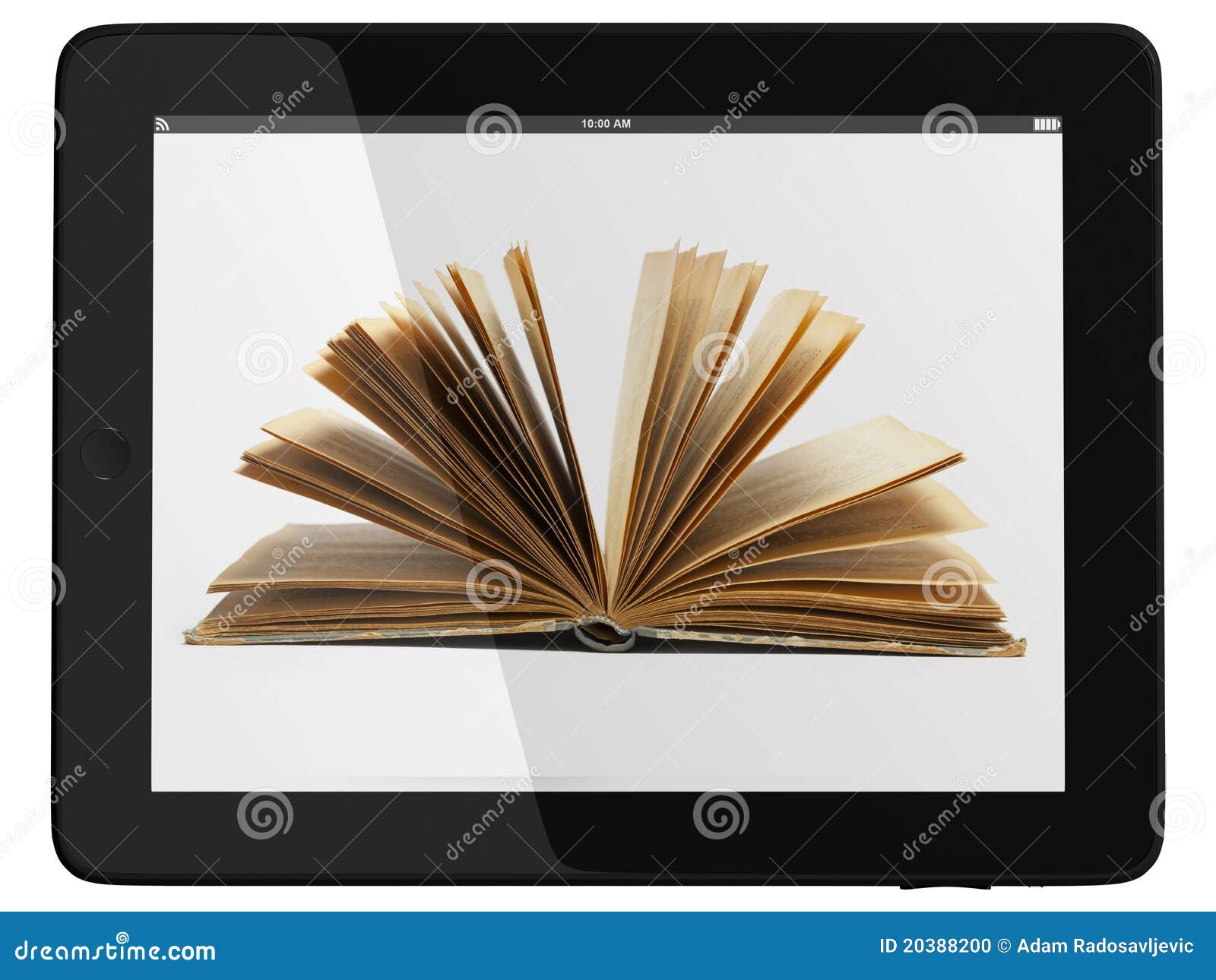 Tablet Computer and Book - Digital Library Concept Stock Photo - Image ...