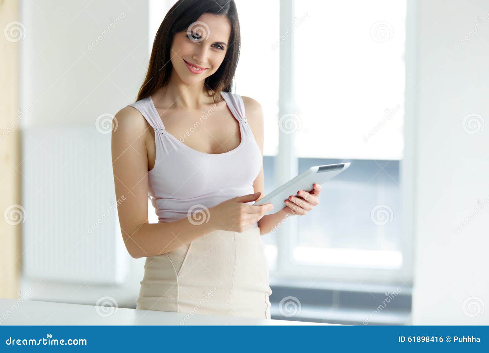 Tablet Computer. Business Woman with Digital Tablet Computer Stock ...