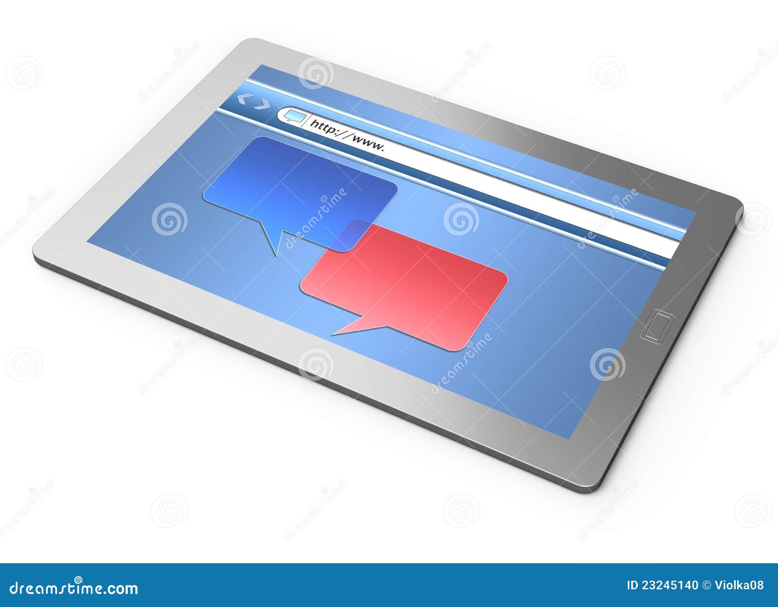 Tablet computer chat stock illustration. Illustration of chat - 23245140