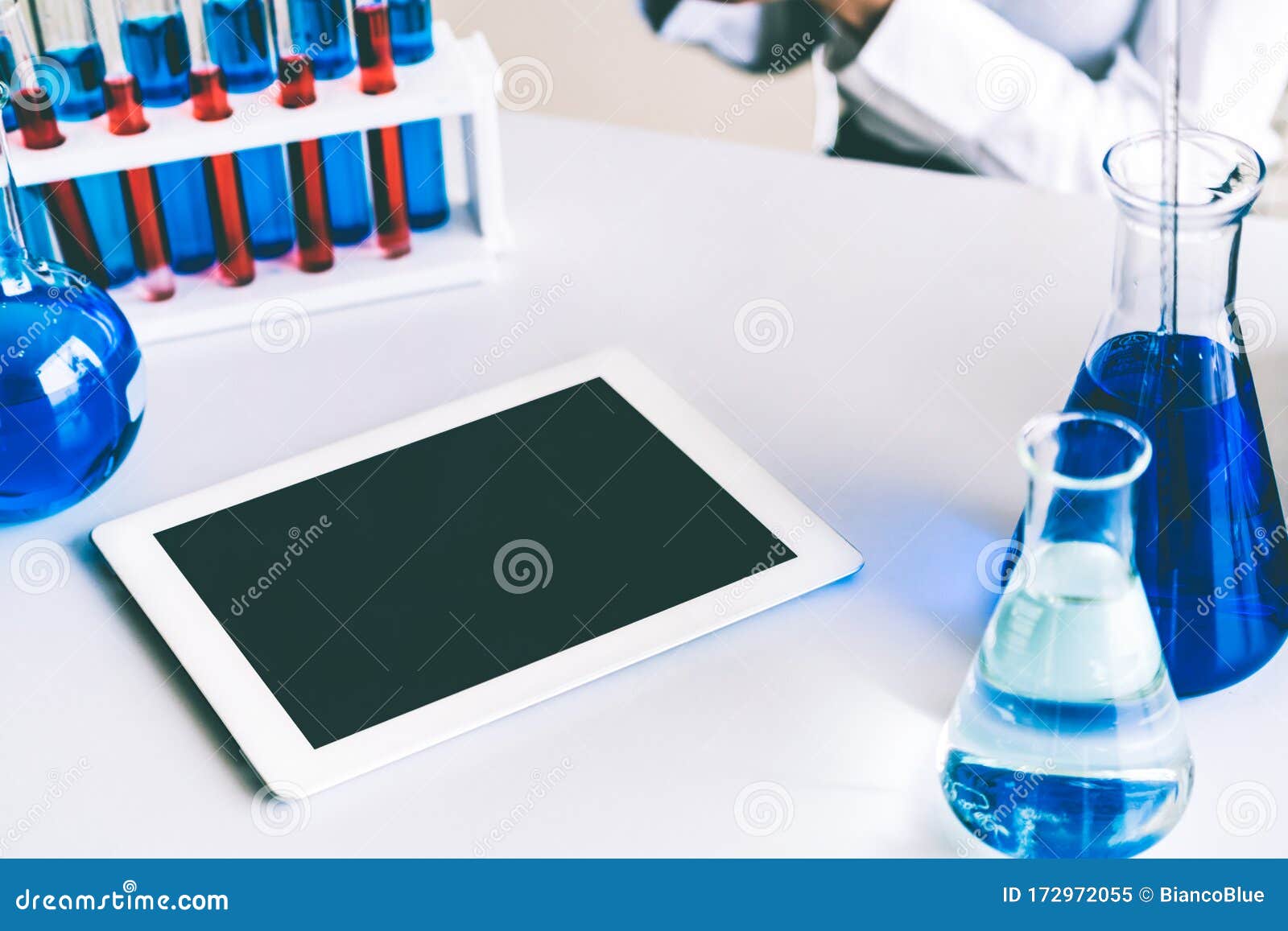Tablet Computer in Chemistry Laboratory Stock Image - Image of hospital ...