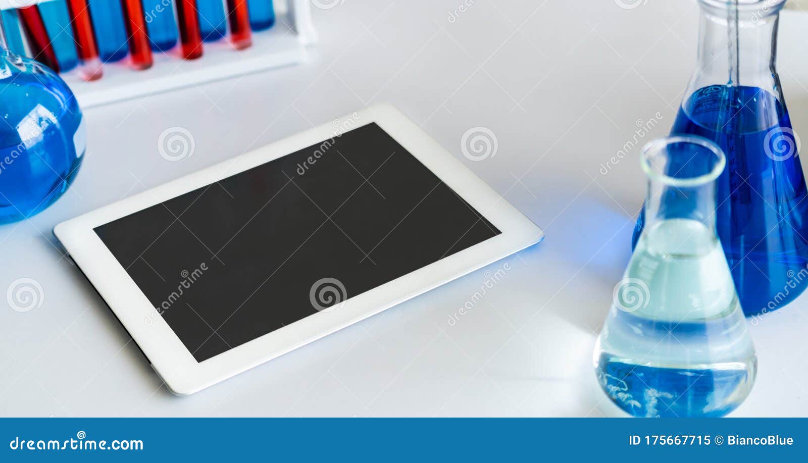 Tablet Computer in Chemistry Laboratory Stock Image - Image of ...