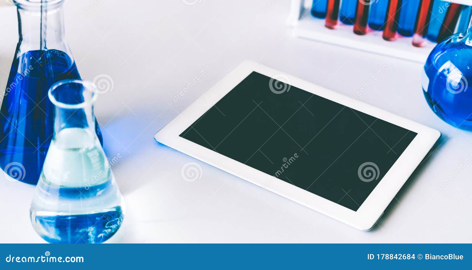 Tablet Computer in Chemistry Laboratory Stock Photo - Image of ...