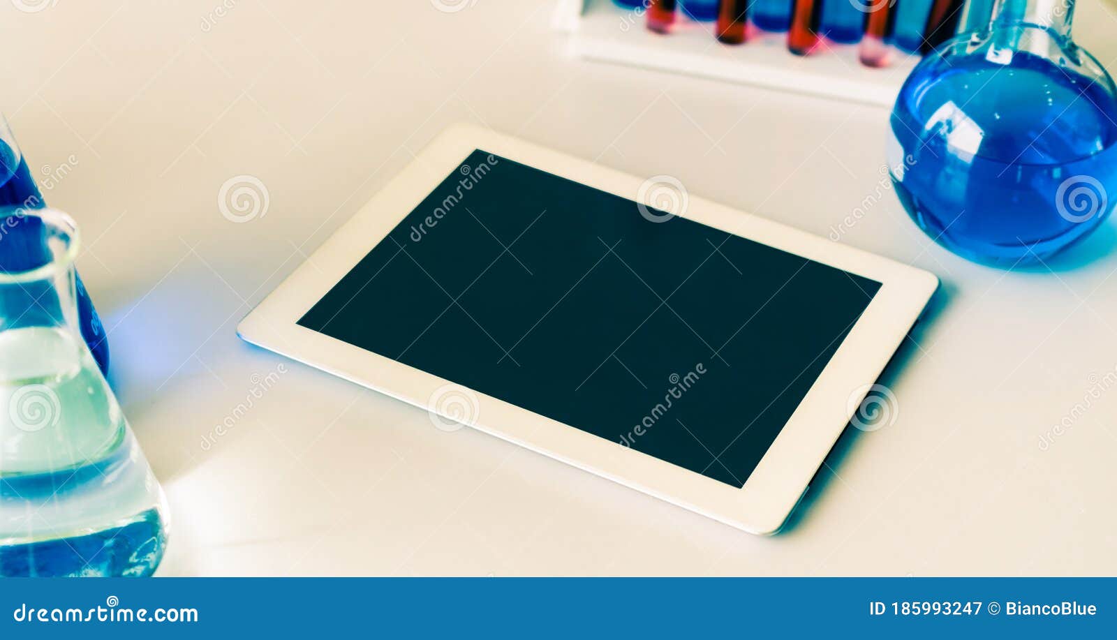 Tablet Computer in Chemistry Laboratory Stock Image - Image of analysis ...
