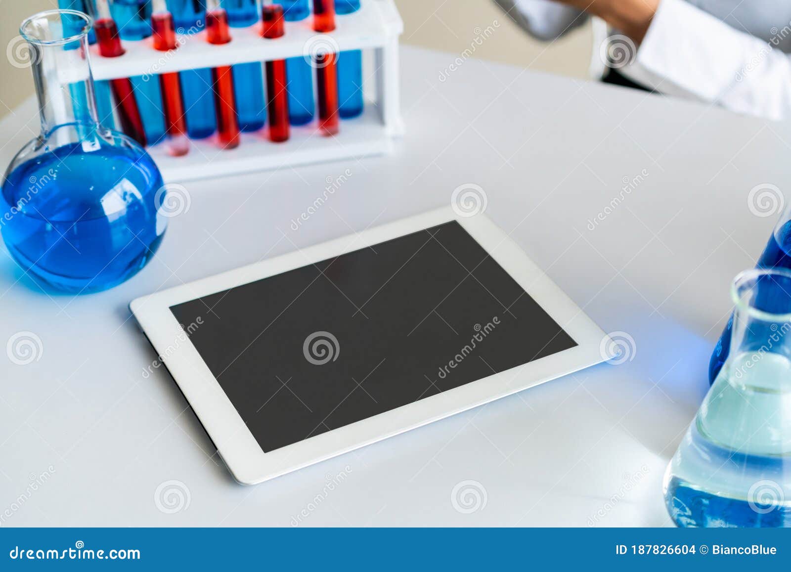 Tablet Computer in Chemistry Laboratory Stock Photo - Image of ...