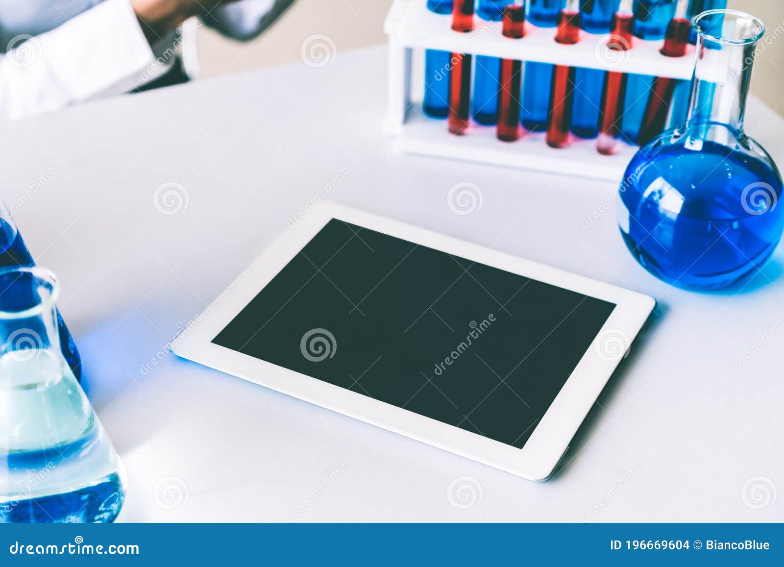 Tablet Computer in Chemistry Laboratory. Stock Photo - Image of ...