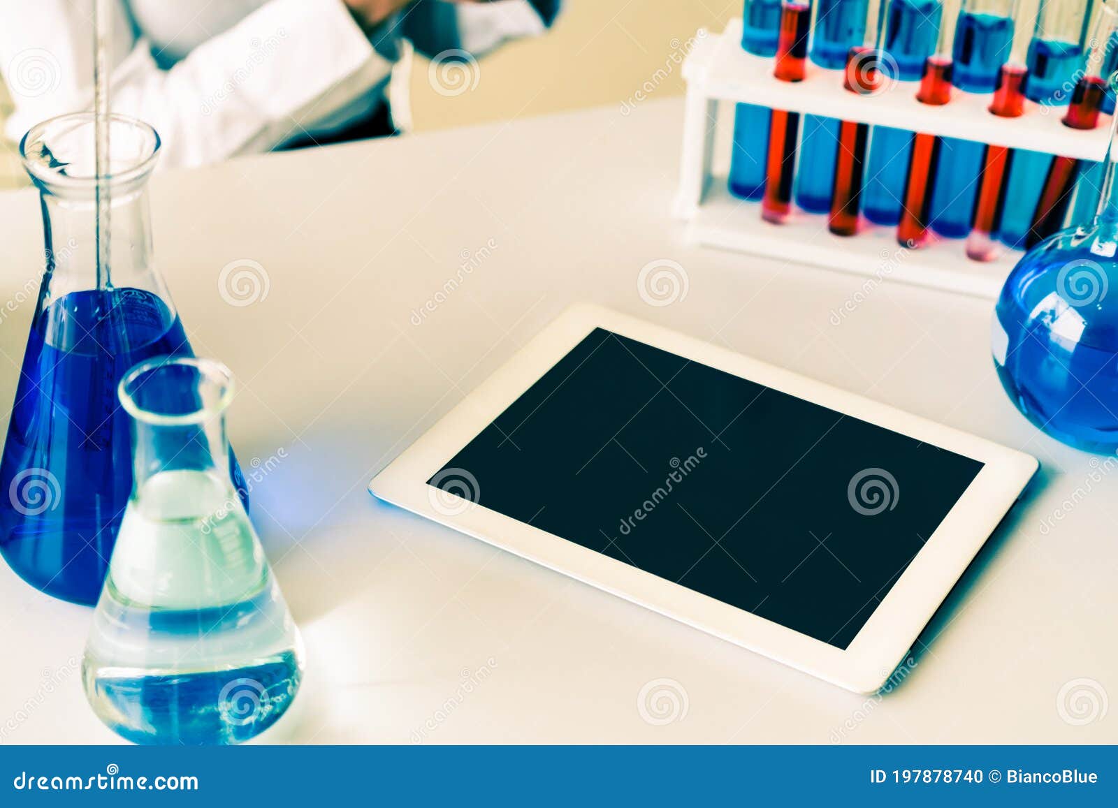 Tablet Computer in Chemistry Laboratory. Stock Photo - Image of ...