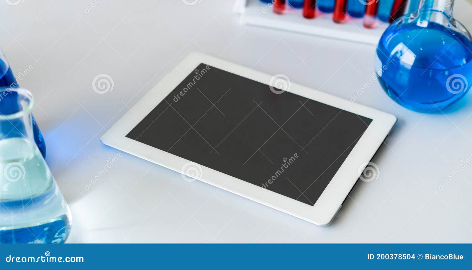 Tablet Computer in Chemistry Laboratory. Stock Photo - Image of ...