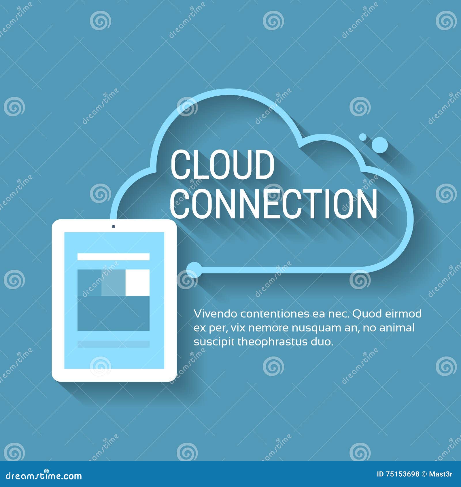 Tablet Computer Cloud Connection Concept Banner with Copy Space Stock ...