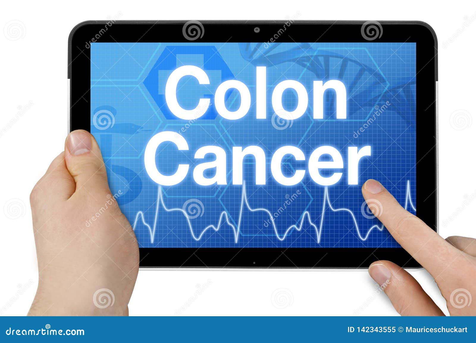 Tablet Computer with Colon Cancer Stock Image - Image of ribbon, bowel ...
