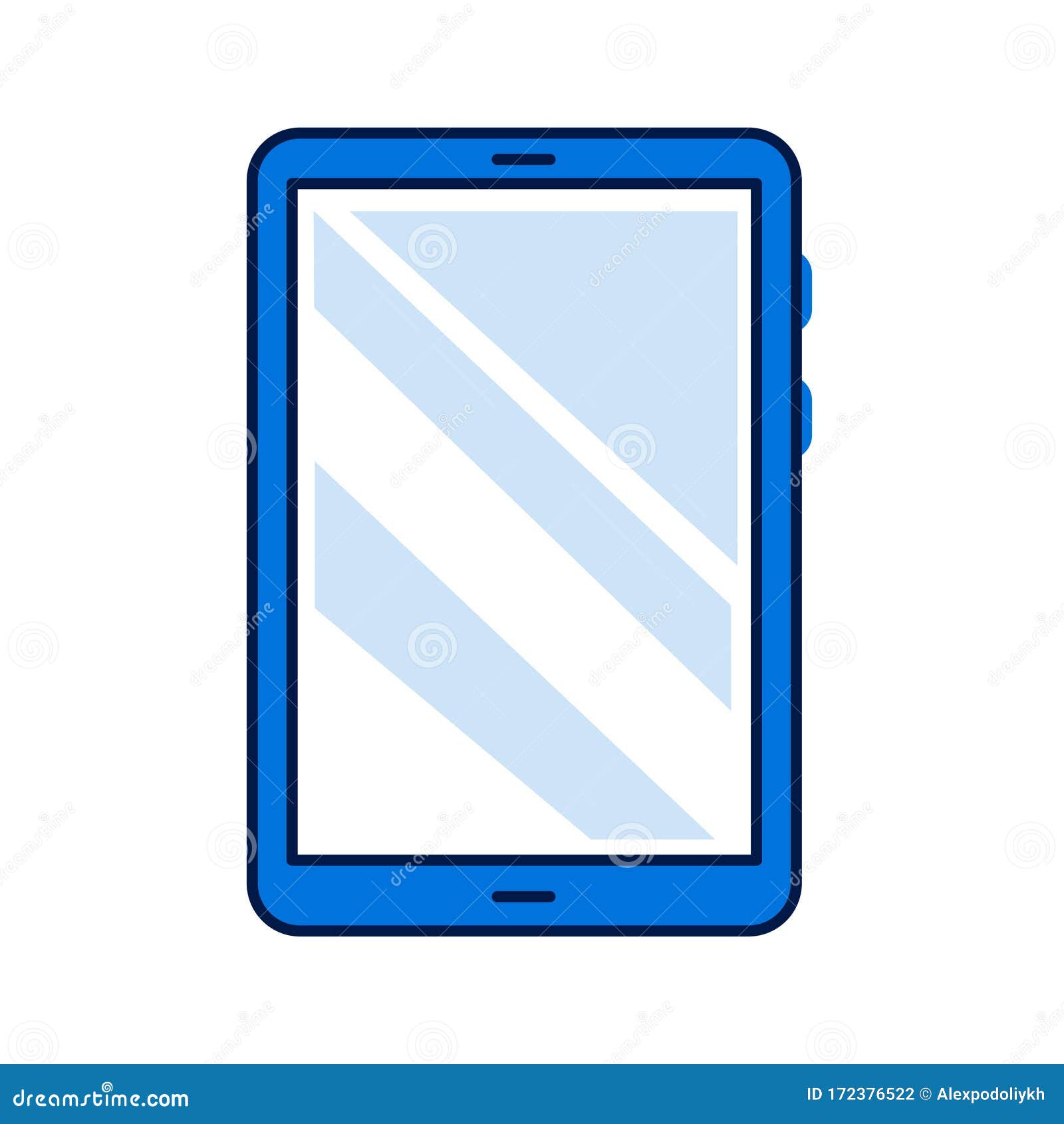 Tablet Computer Color Line Icon. Front View. Electronic Device ...