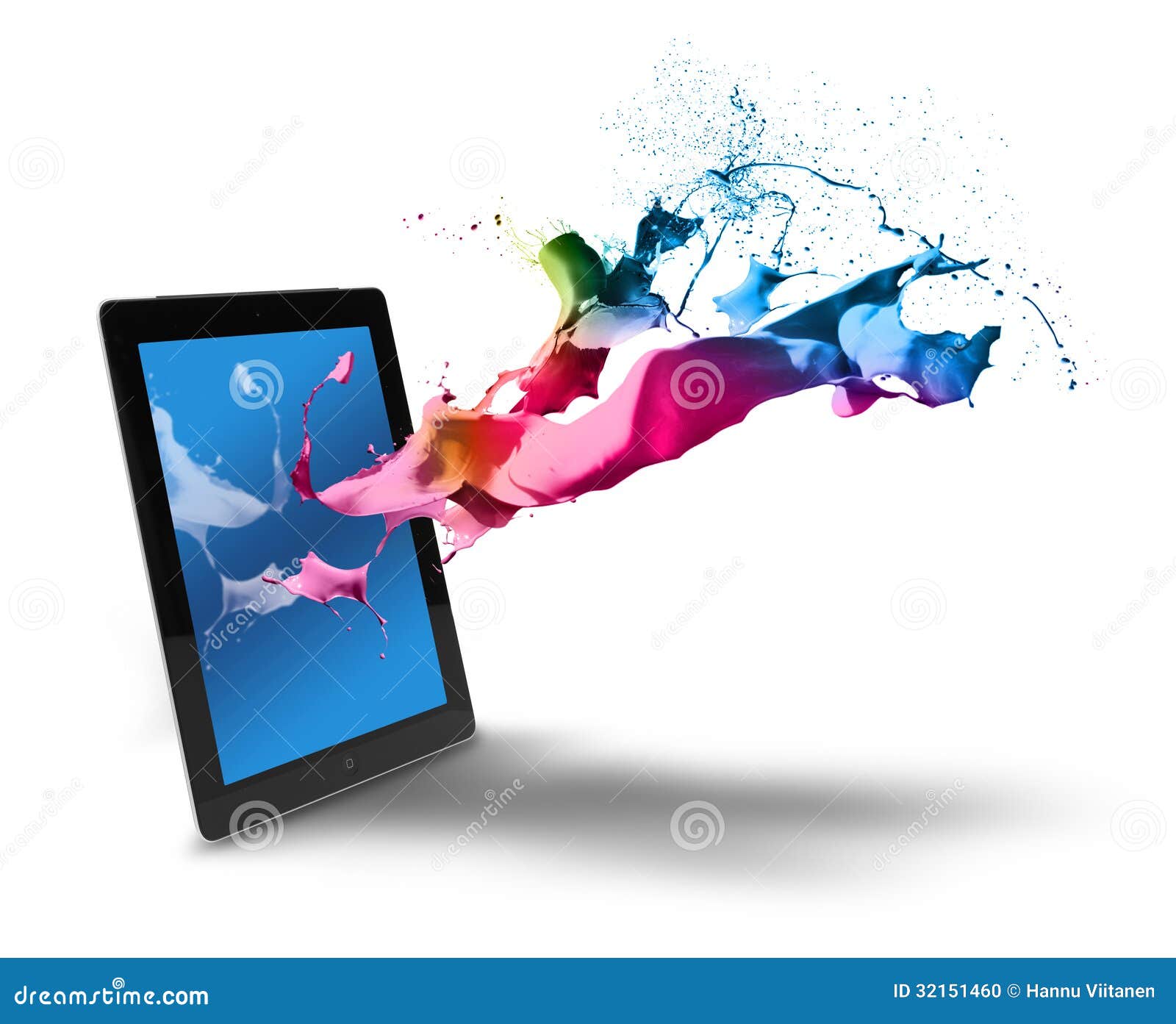 Tablet Computer Color Splash Stock Photo - Image of computer, pink ...