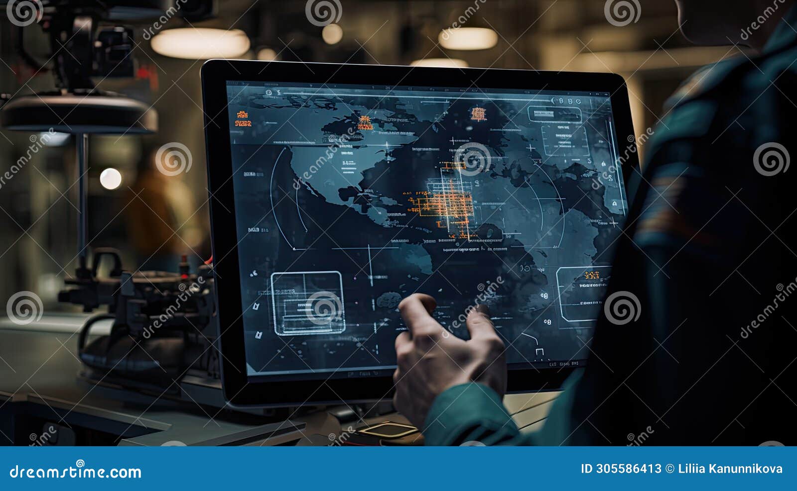 A Tablet Computer Displaying AI Control Interfaces, Augmented Reality ...
