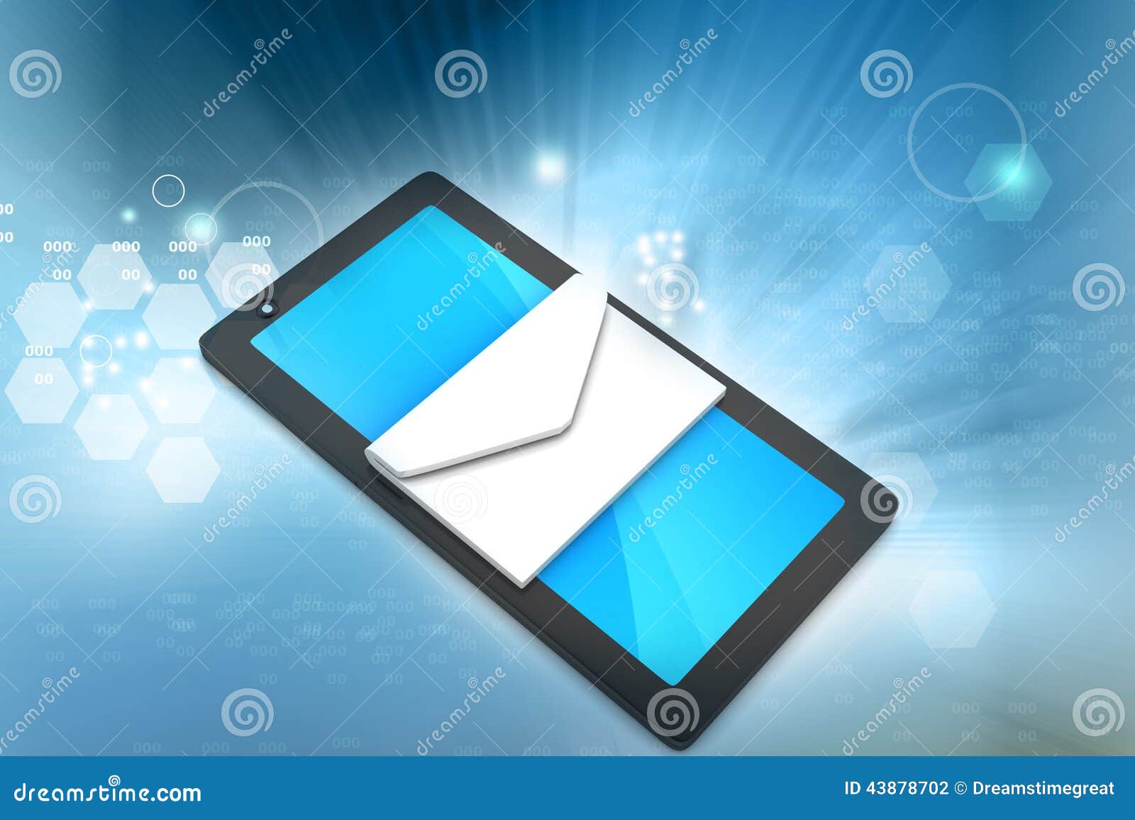 Tablet Computer with E Mail Stock Illustration - Illustration of input ...