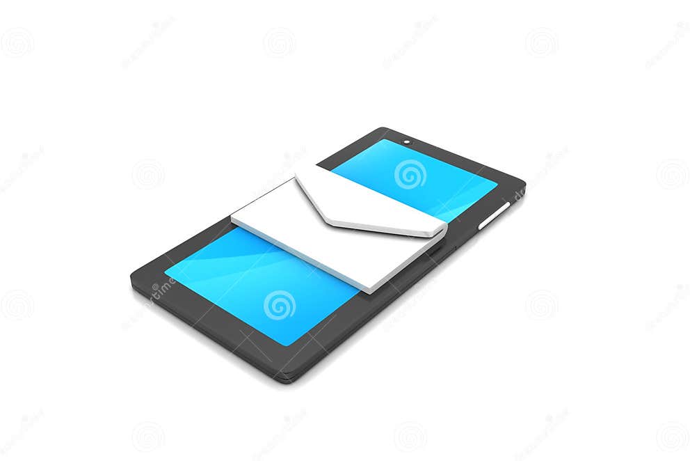 Tablet Computer with E Mail Stock Illustration - Illustration of ...