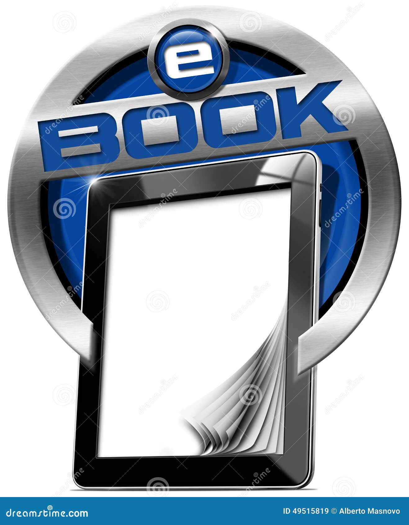 Tablet Computer with EBook Icon Stock Illustration - Illustration of ...