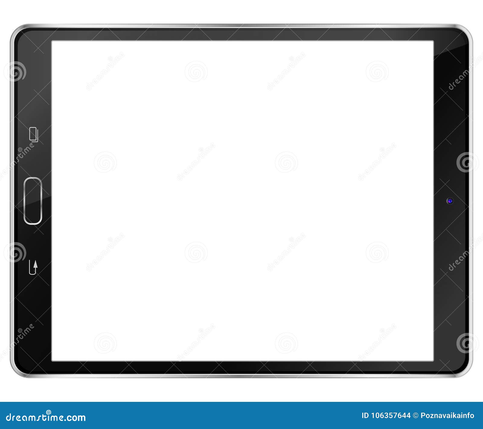 Tablet Computer Front View Isolated in a White Background. To Present ...