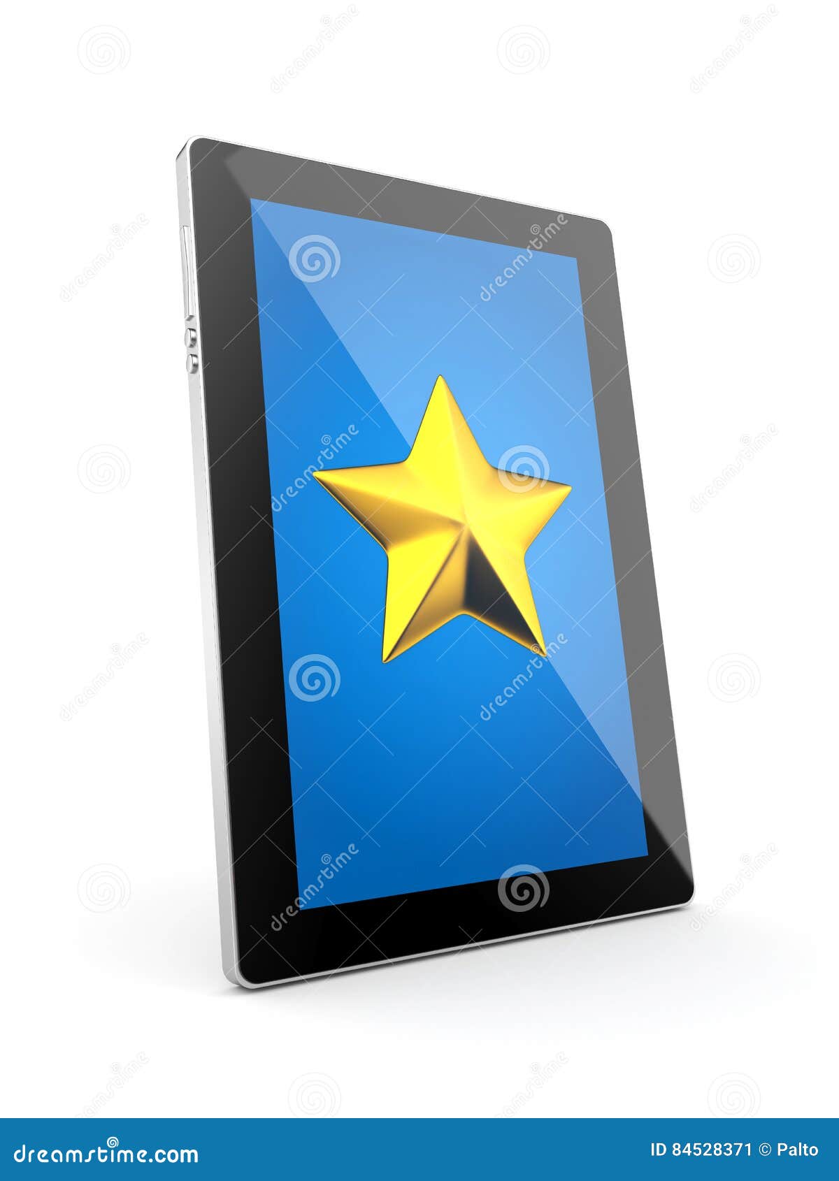 Tablet Computer with Gold Star Icon. Favorite Concept Stock ...