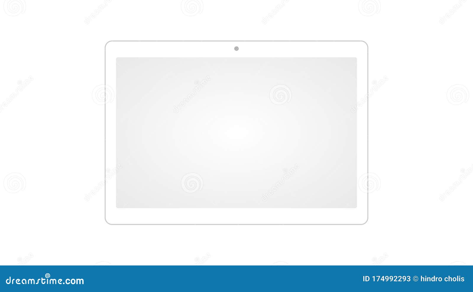 Tablet Computer Horizontal Mockup. Front View Stock Vector ...