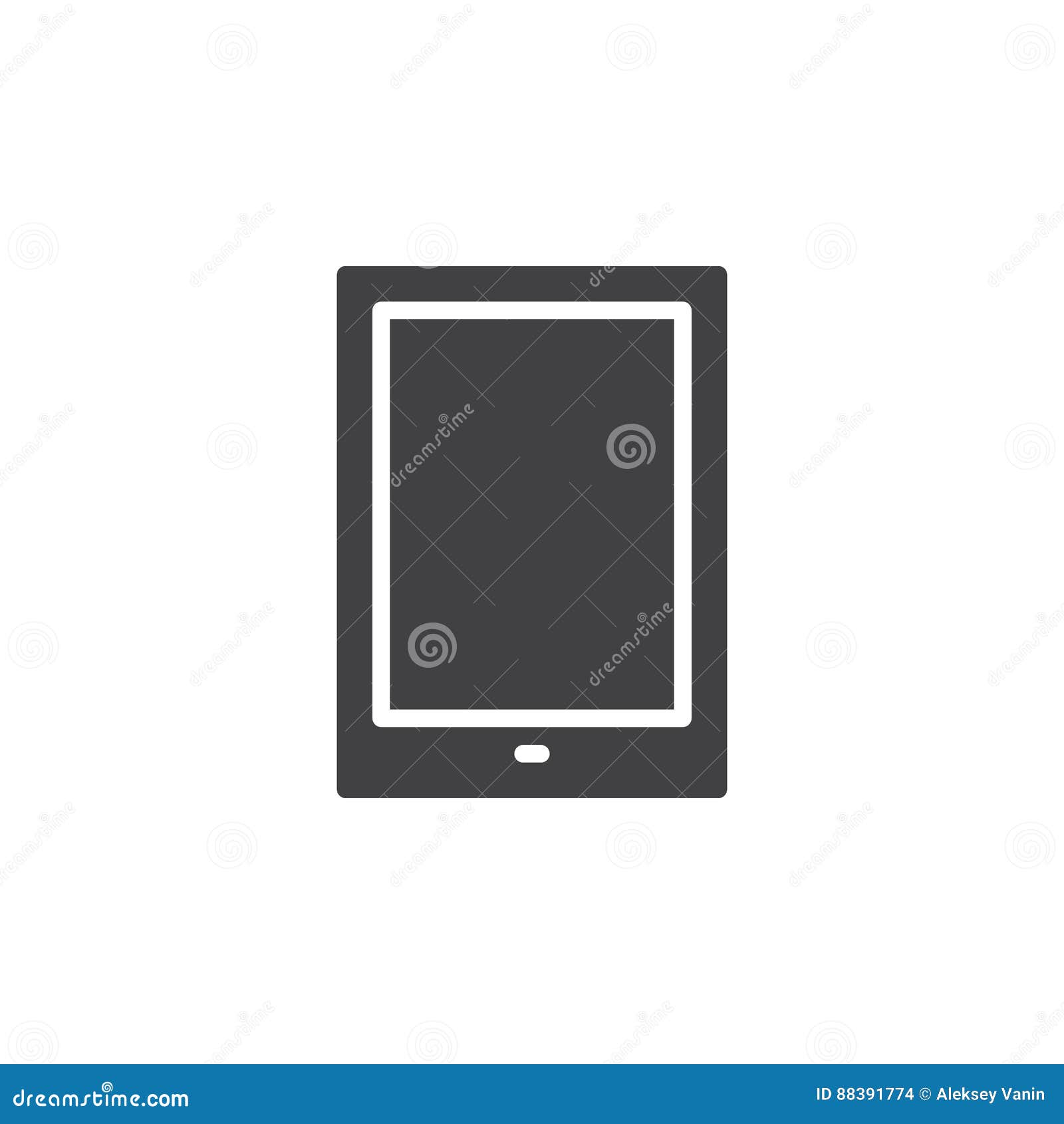 Tablet Computer Icon Vector, Filled Flat Sign, Solid Pictogram Isolated ...