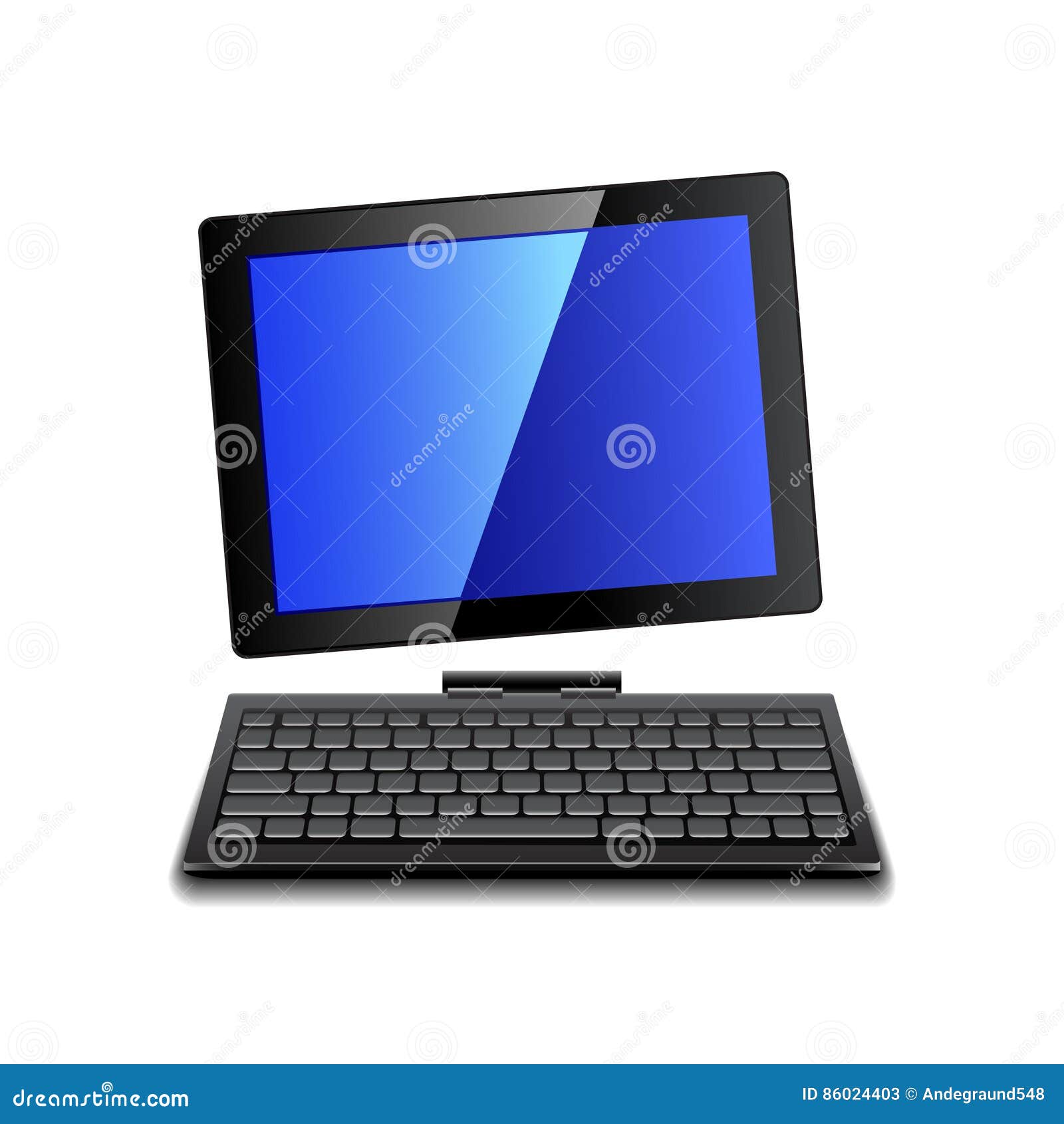 Tablet Computer with Keyboard Isolated Vector Stock Vector ...