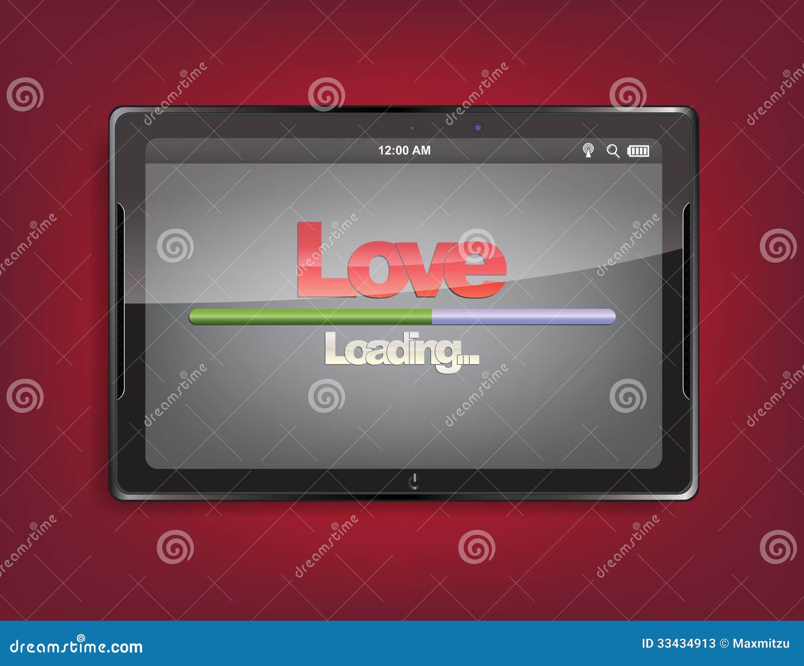 Tablet Computer with Loading Bar Stock Vector - Illustration of phone ...