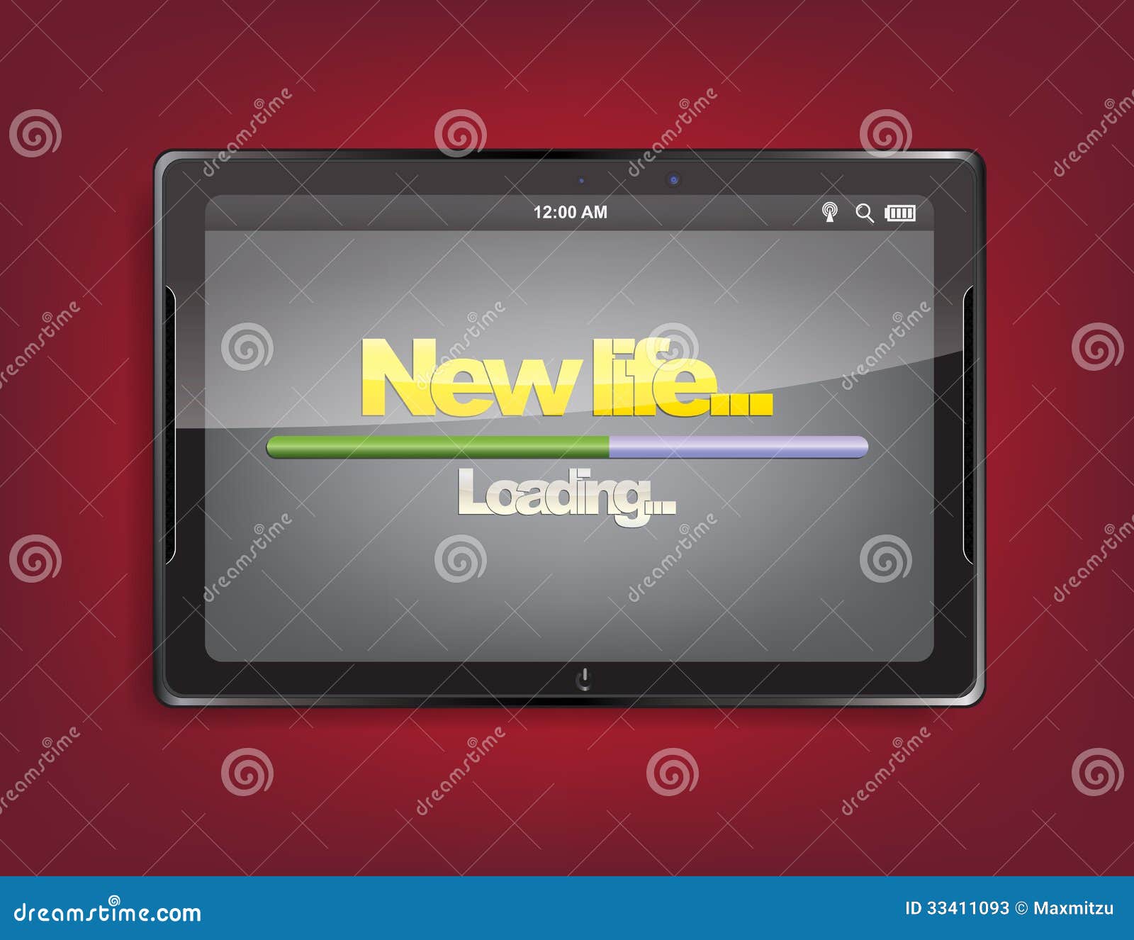 Tablet Computer with Loading Bar Stock Vector - Illustration of ...