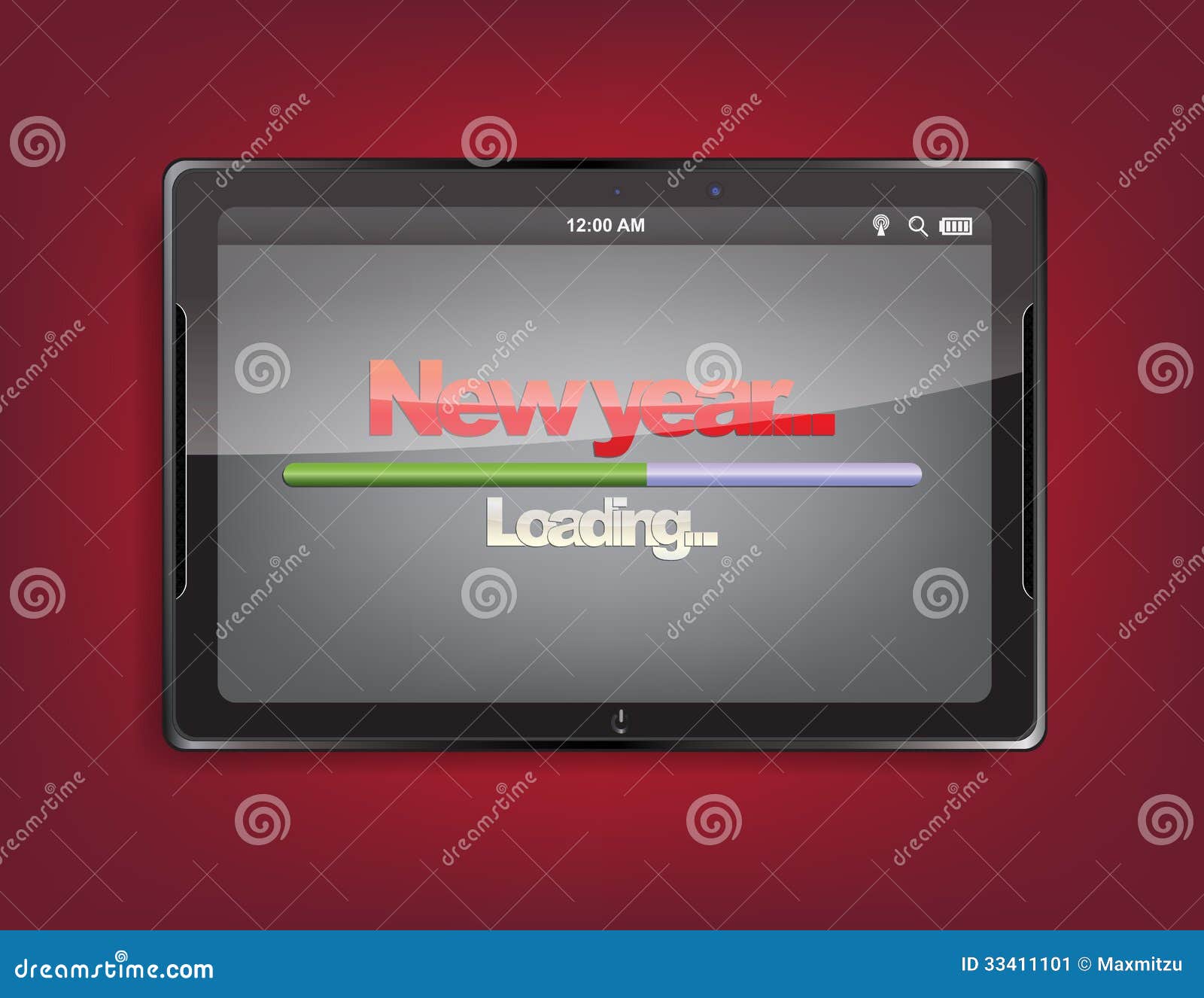 Tablet Computer with Loading Bar Stock Vector - Illustration of laptop ...