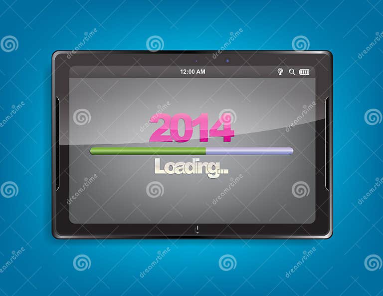 Tablet Computer with Loading Bar Stock Vector - Illustration of ...