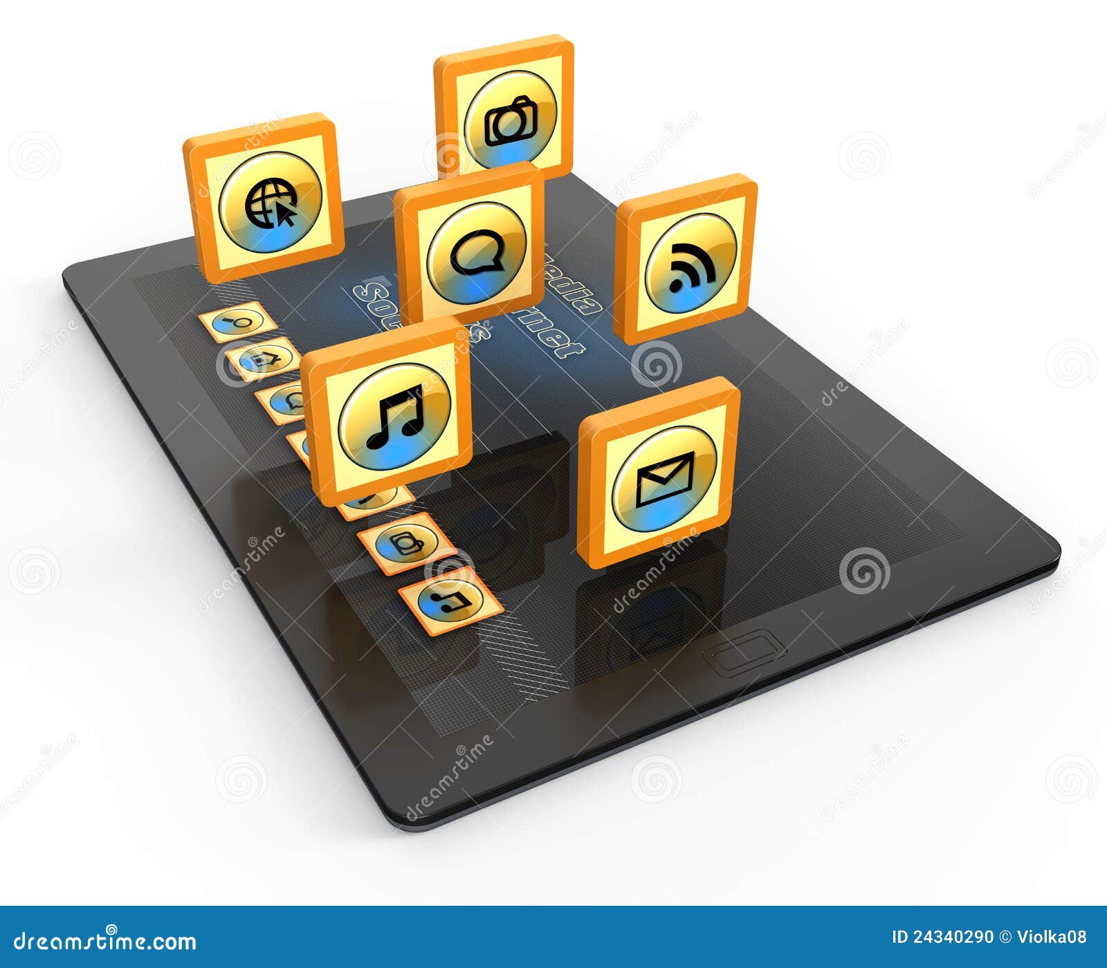 Tablet computer media app stock illustration. Illustration of program ...