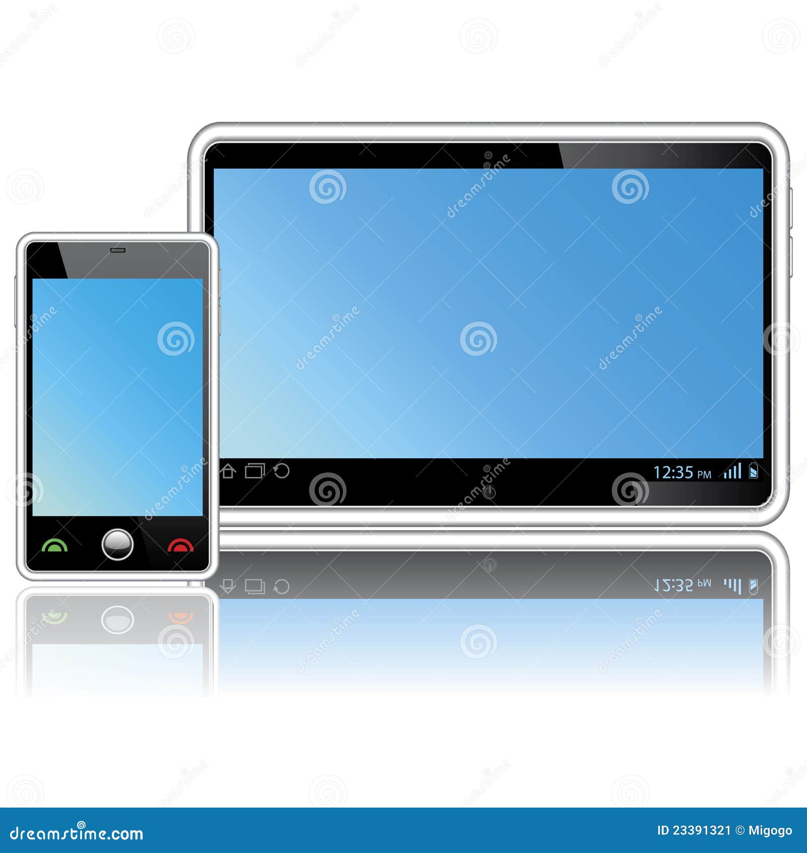 Tablet Computer and Mobile Phone Stock Vector - Illustration of ...