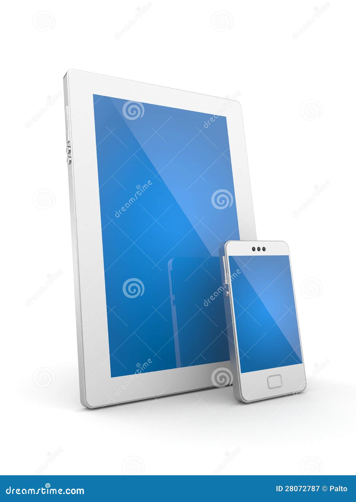 Tablet Computer and Mobile Phone Stock Illustration - Illustration of ...
