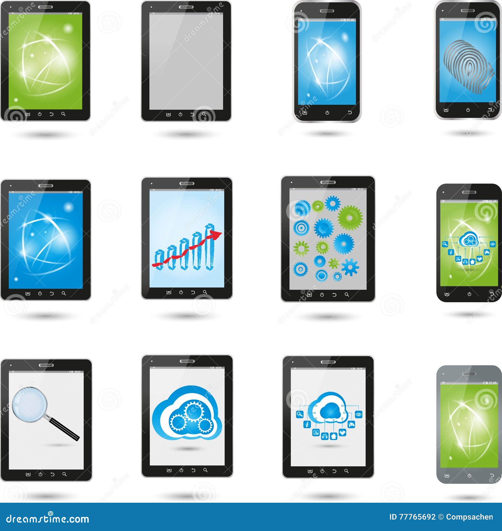 Tablet, Computer, Mobile Phone, Electronic Stock Vector - Illustration ...