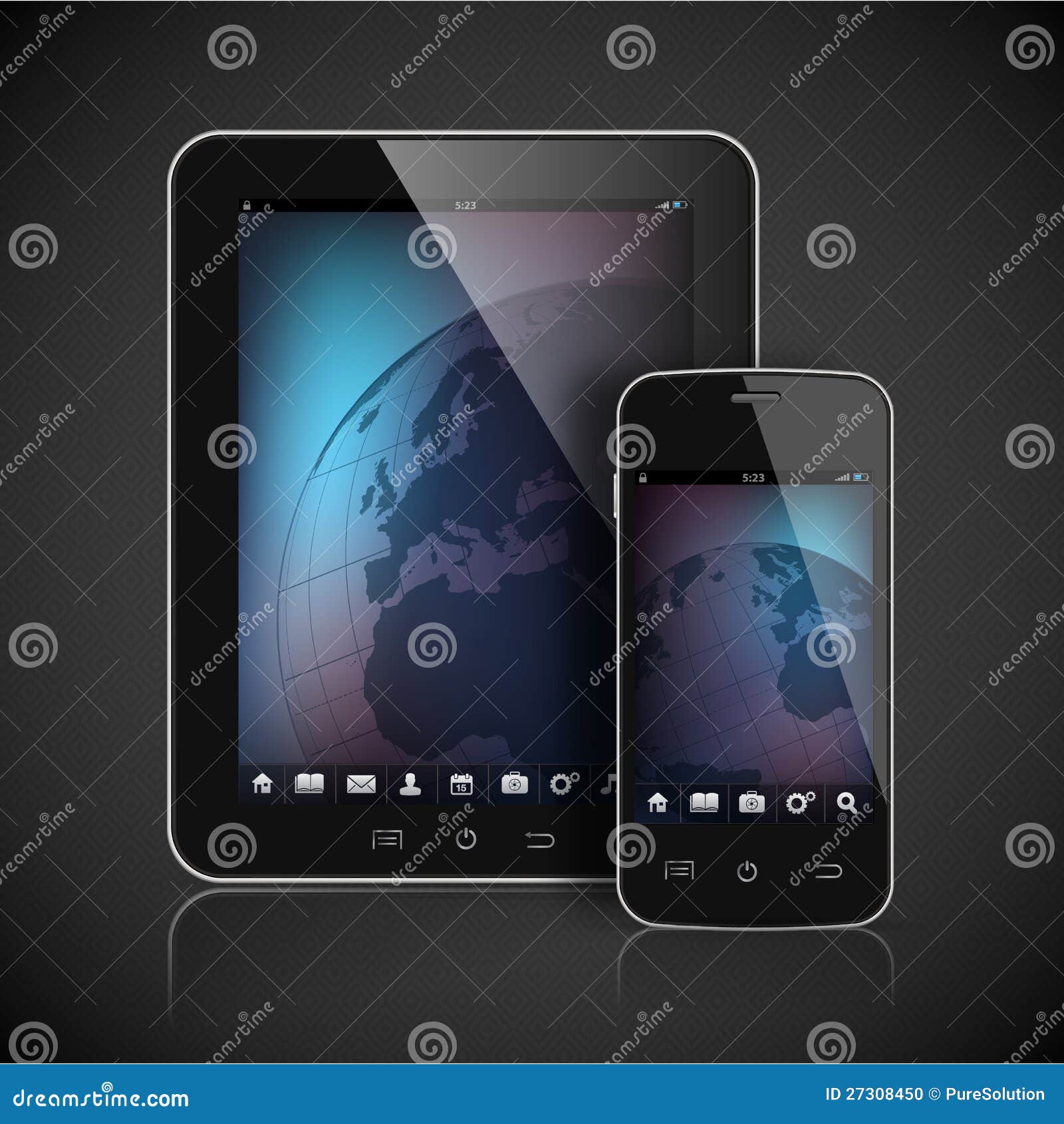 Tablet Computer and Mobile Phone Template Stock Vector - Illustration ...