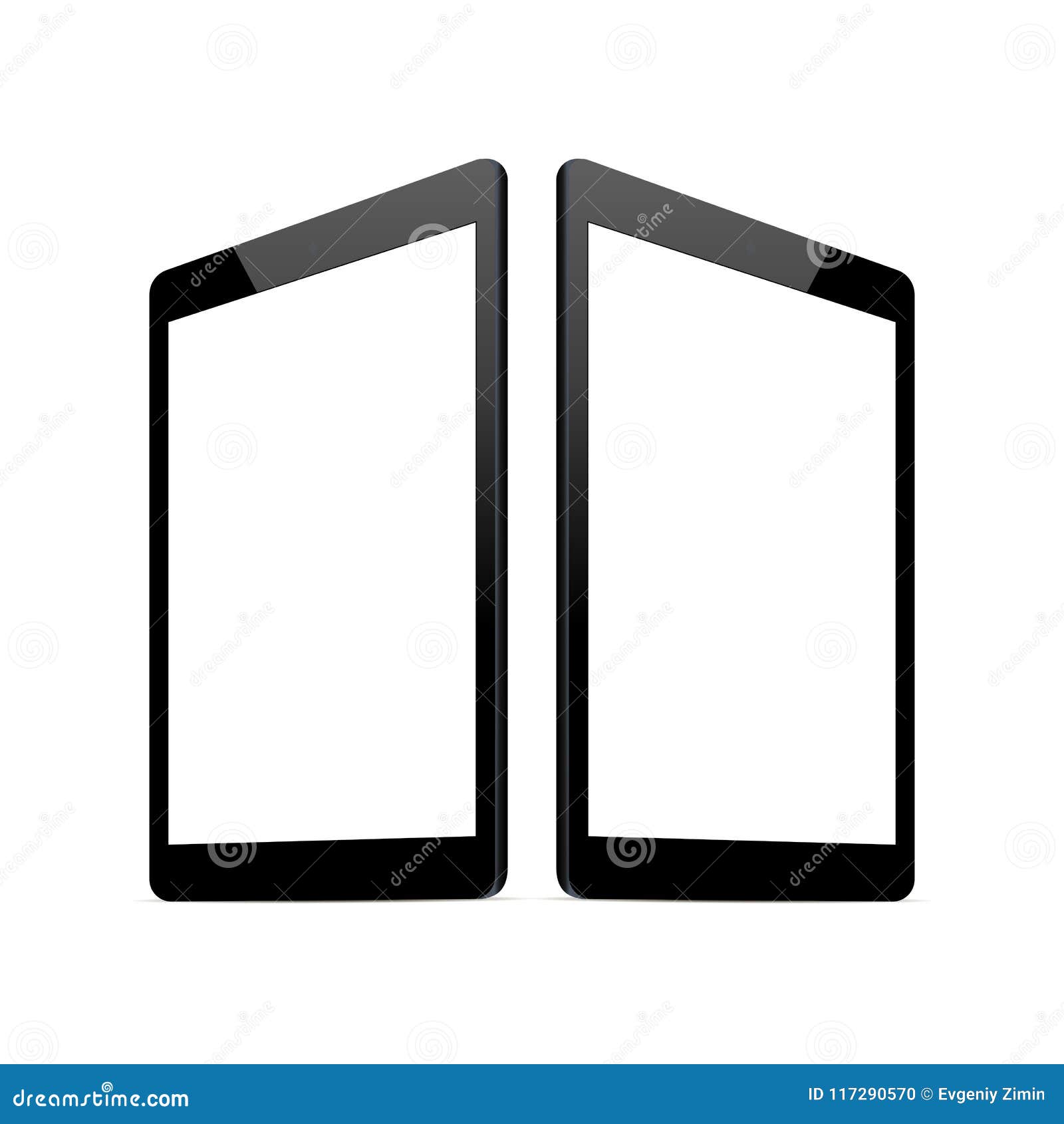 Tablet Computer Screen Mock Up with Perspective View Stock Vector ...