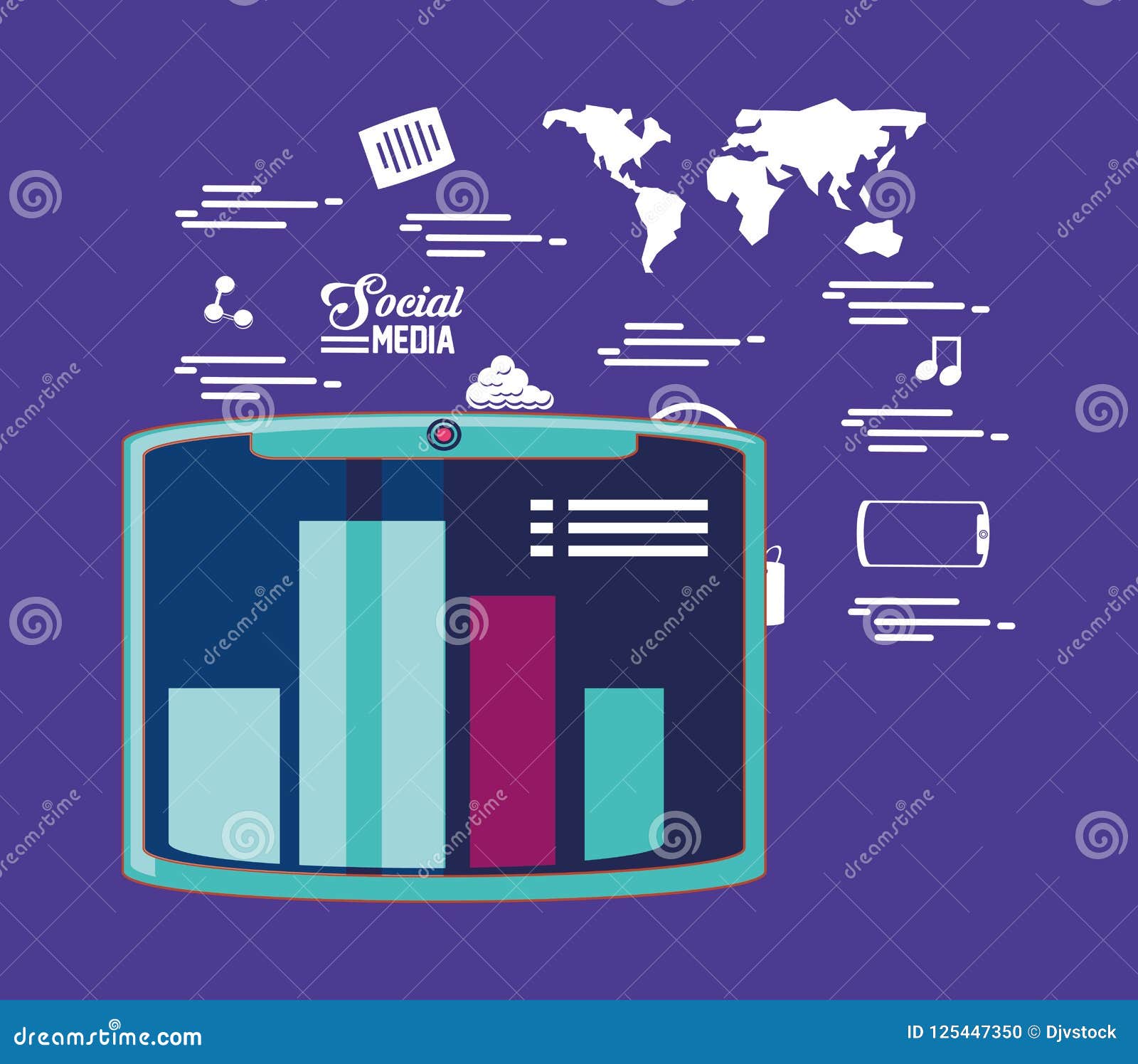 Tablet Computer Statistics Graph Apps Social Media Stock Vector ...