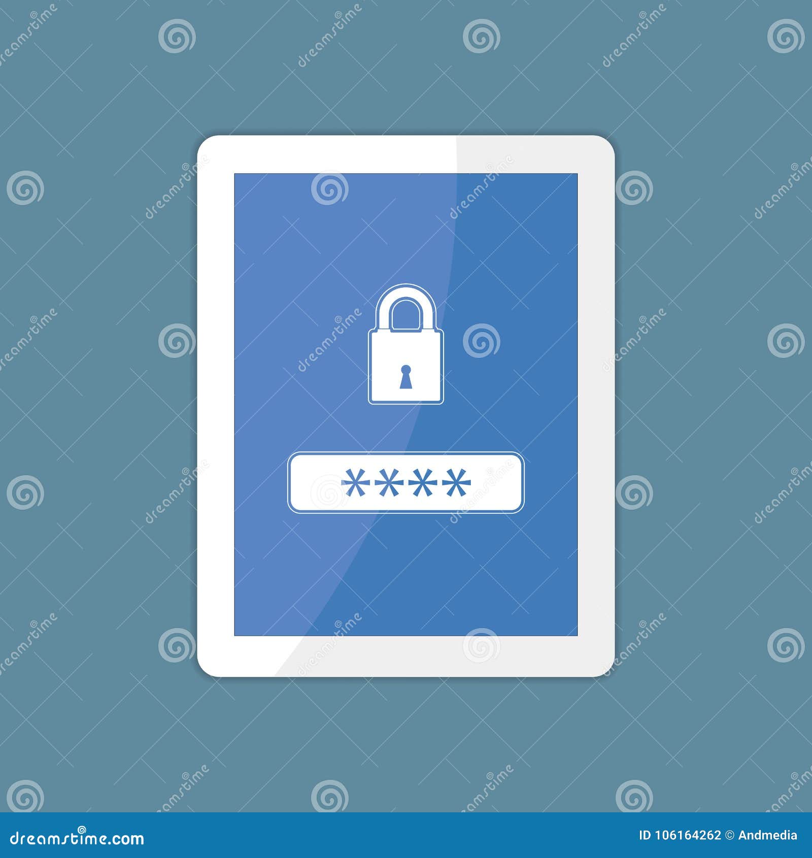 Tablet Computer with User Login Form Page. Stock Vector - Illustration ...