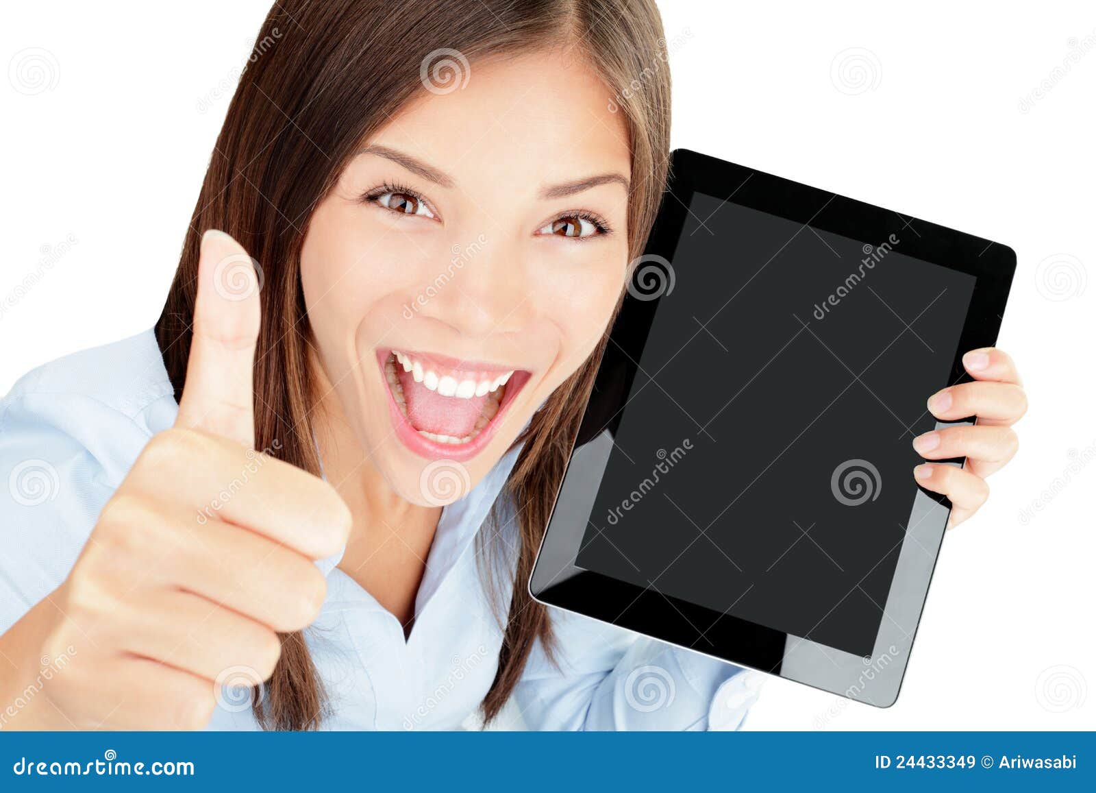 Tablet Computer Woman Happy Stock Image - Image of businesswoman ...