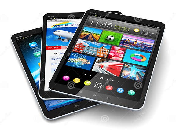 Tablet computers stock illustration. Illustration of media - 45284909
