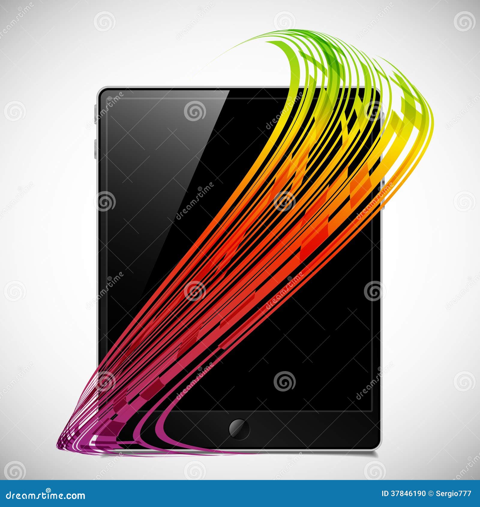 Tablet Concept: Abstract Lines Stock Vector - Illustration of element ...