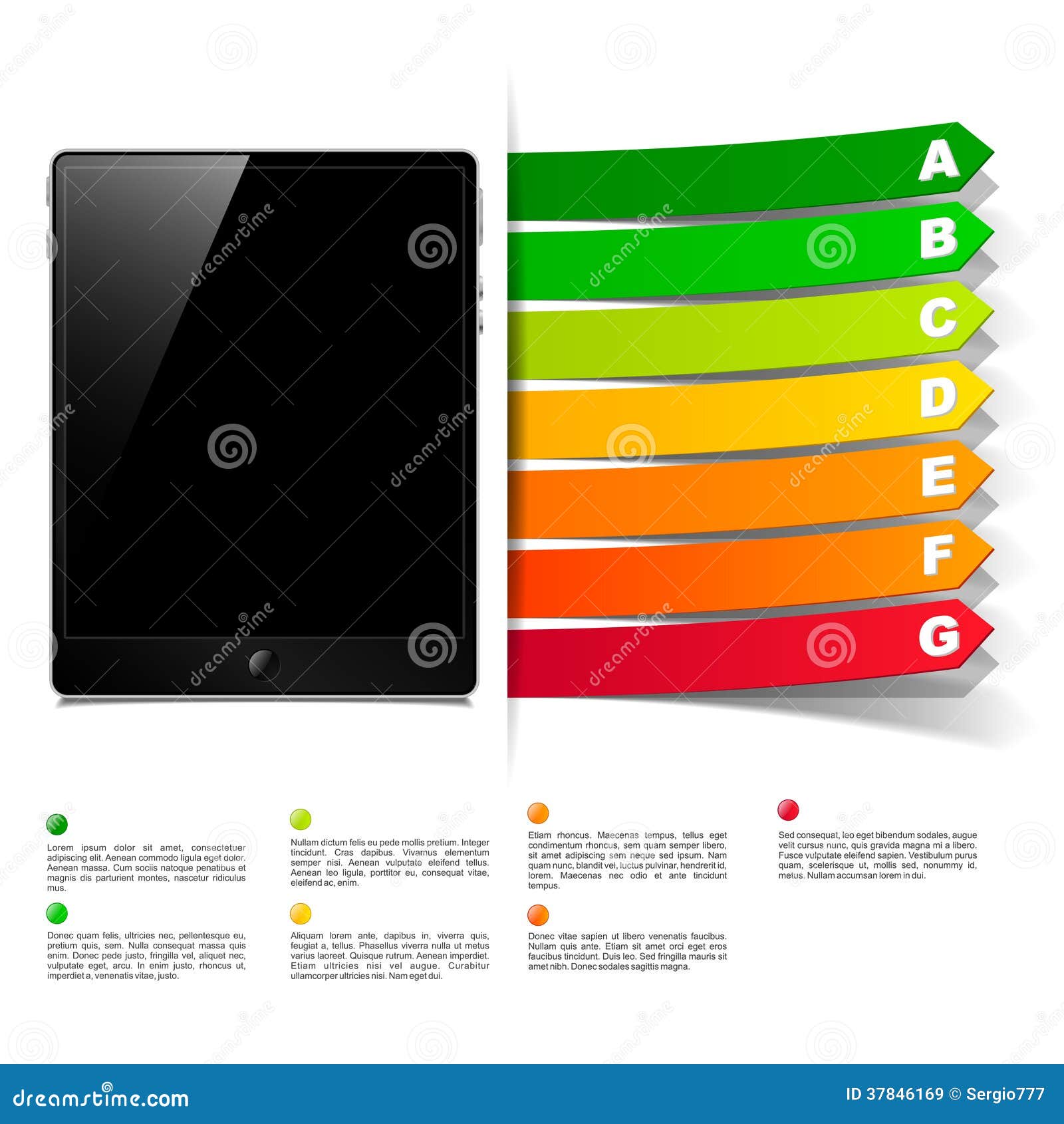 Tablet Concept: Realistic Design Elements Stock Vector - Illustration ...