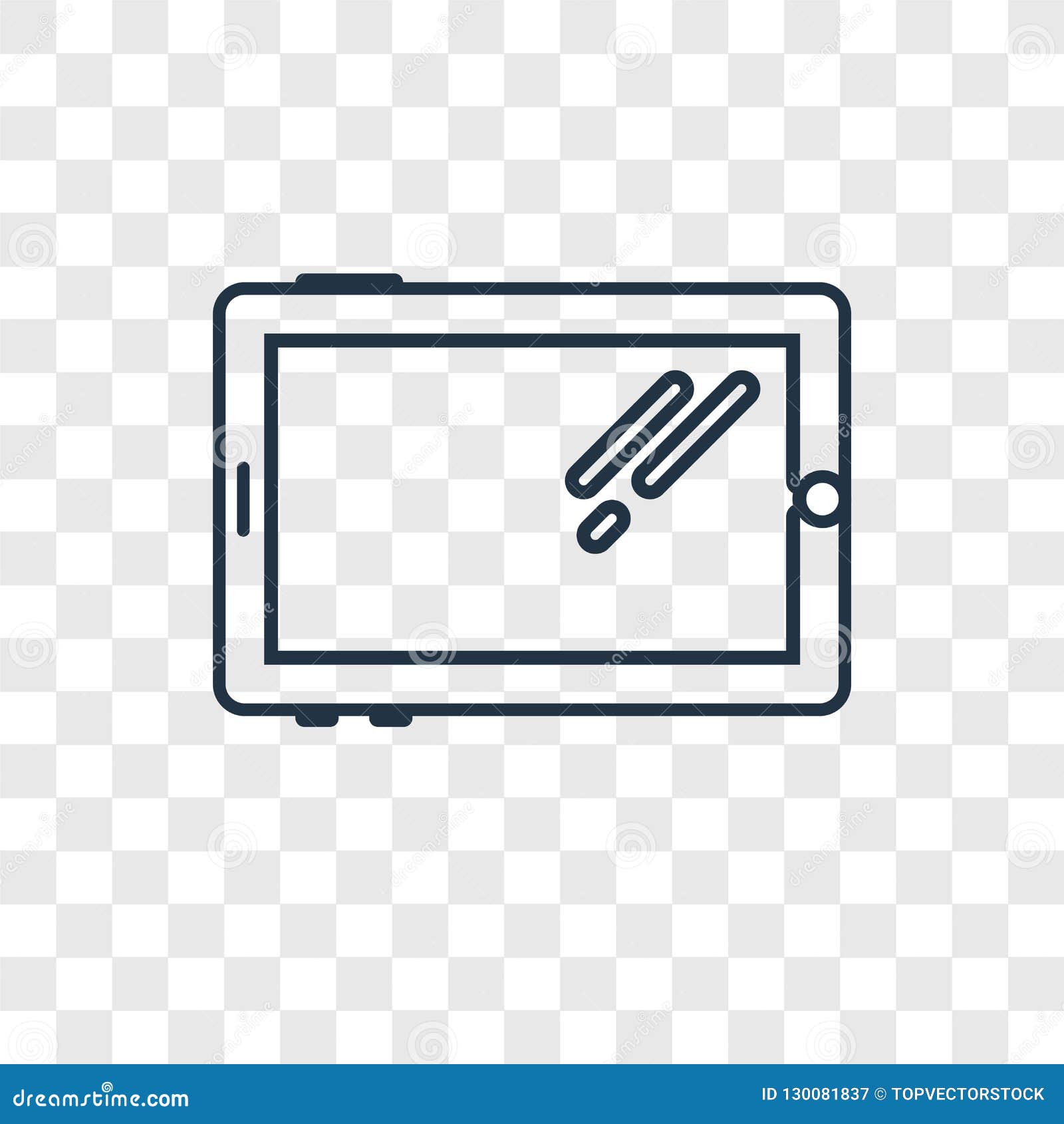 Tablet Concept Vector Linear Icon Isolated on Transparent Background ...