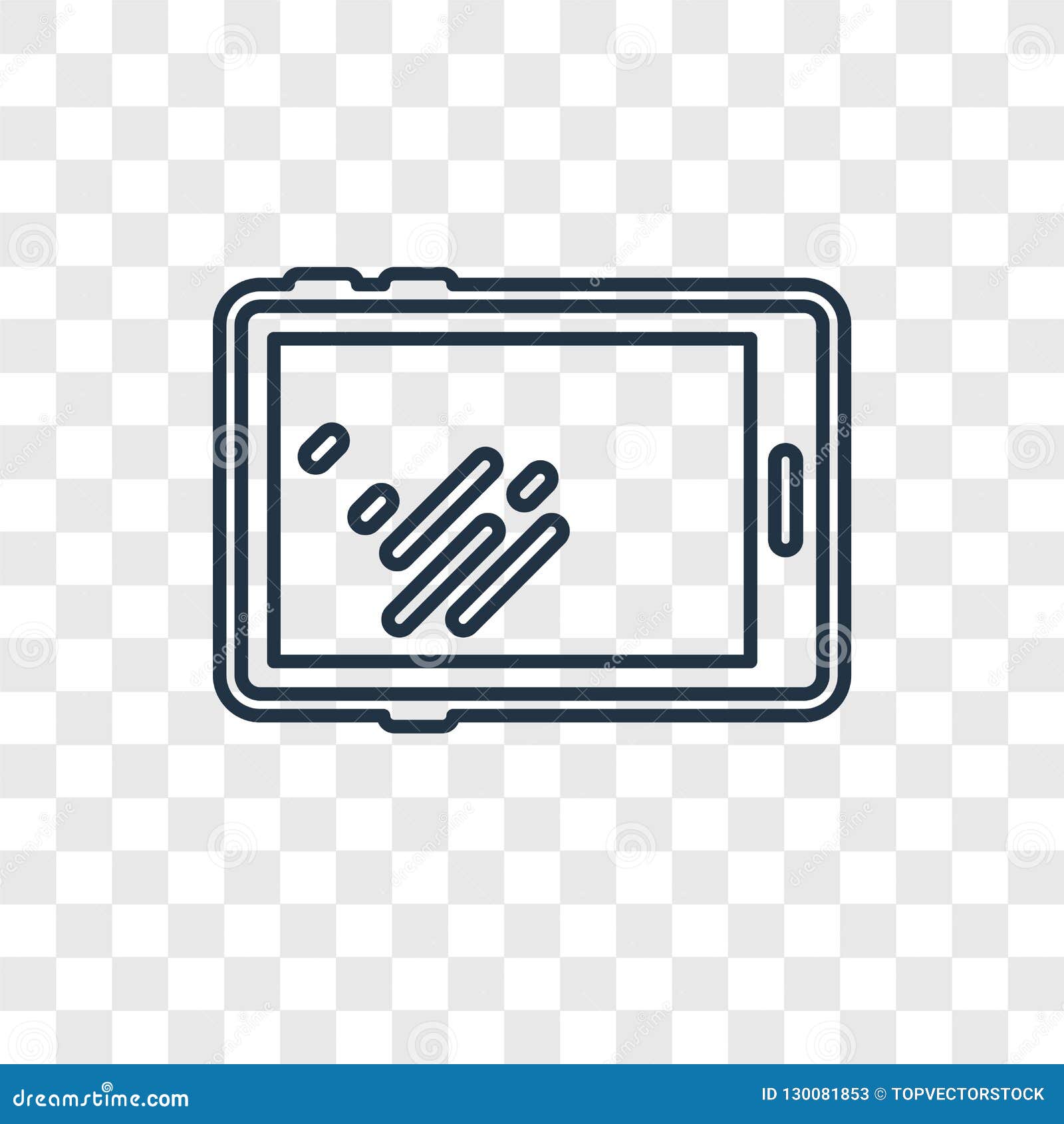 Tablet Concept Vector Linear Icon Isolated on Transparent Background ...