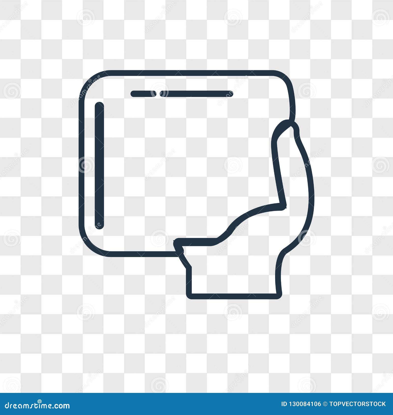 Tablet Concept Vector Linear Icon Isolated on Transparent Background ...