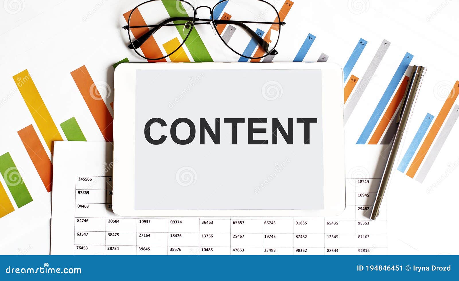 The Tablet with Content on a Chart Stock Image - Image of finance ...