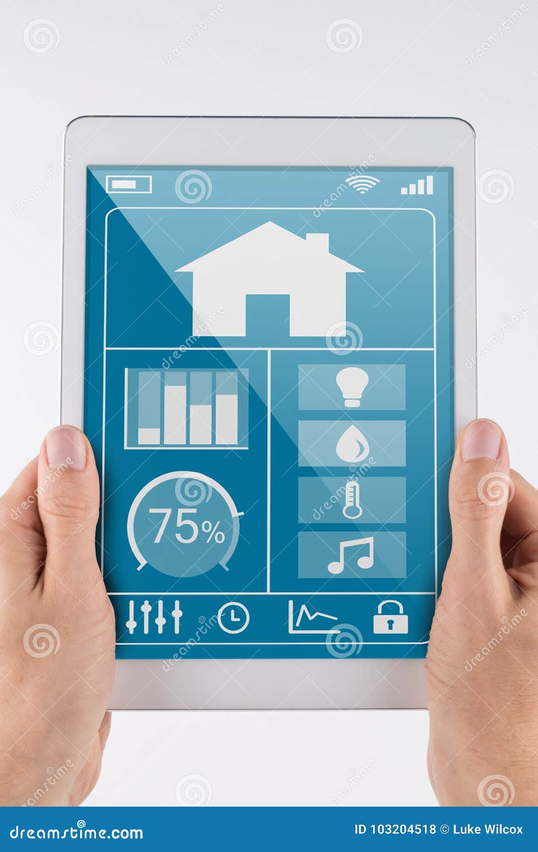 Tablet Control for Smart Home Stock Photo - Image of cloud, concept ...