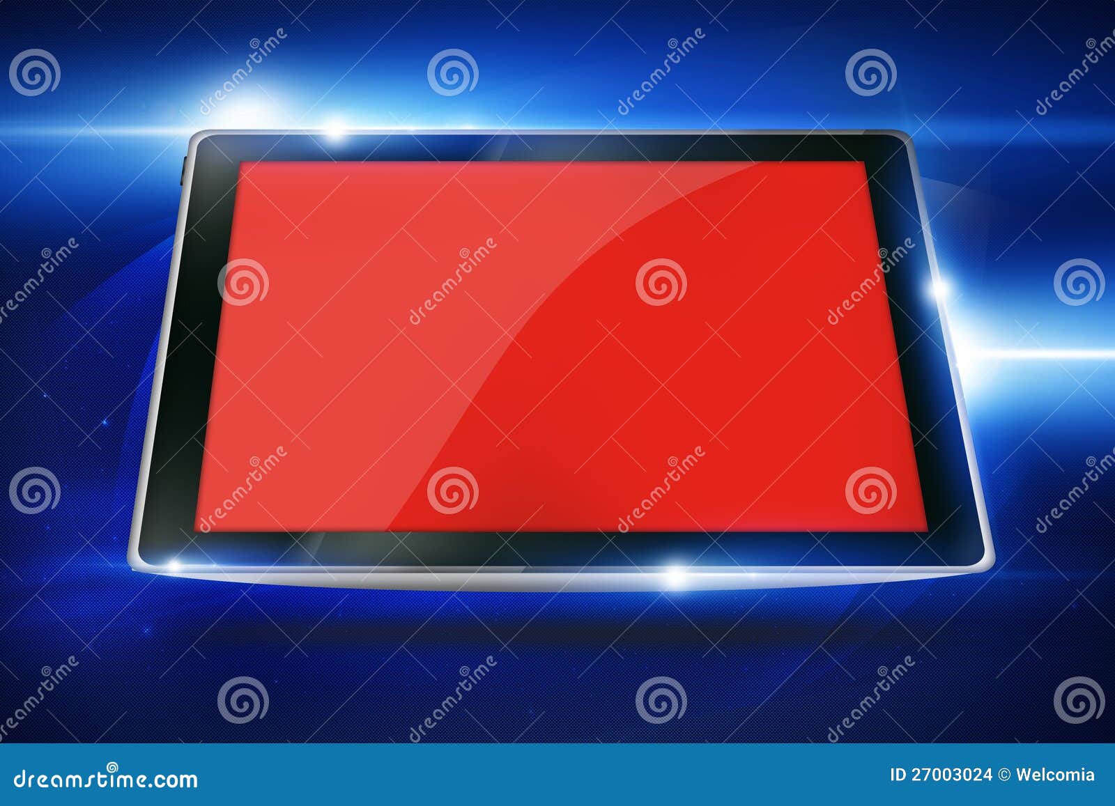 Tablet on Cool Blue stock illustration. Illustration of application ...